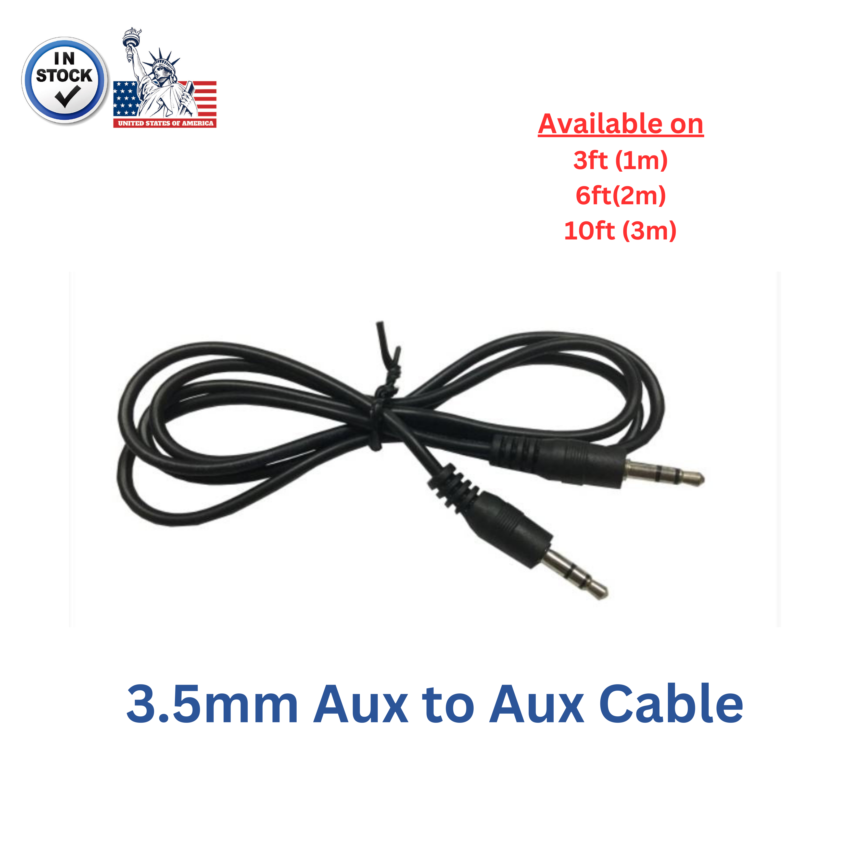 3.5mm Aux Audio Cable (3ft/ 6ft/ 10ft) – COWBOY USA