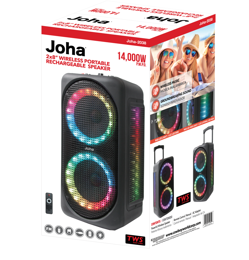 Joha Wireless Speaker (JOHA-2038) [14000 W. PMPO] – COWBOY USA