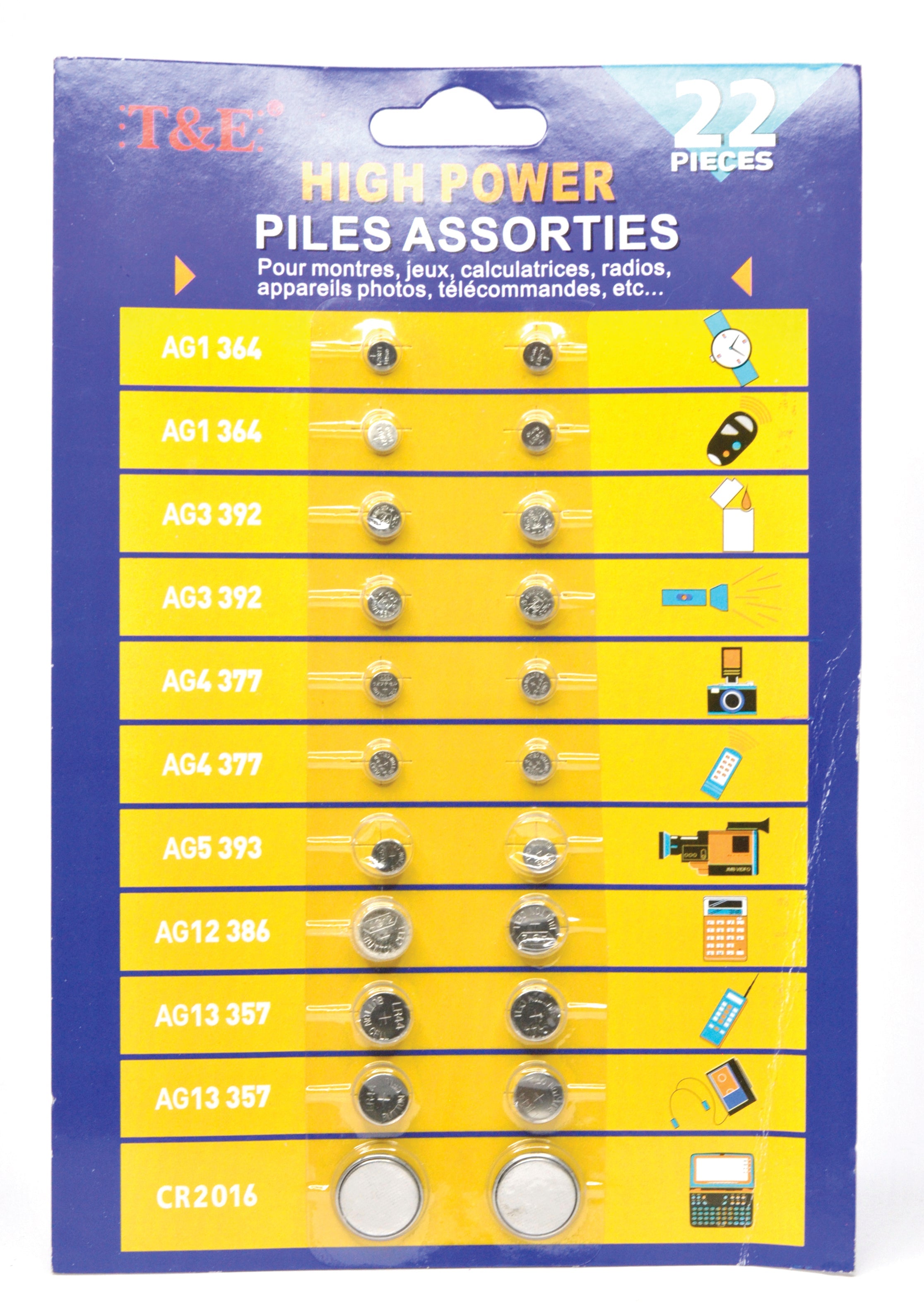 T&E Assorted Battery (22pcs) – COWBOY USA